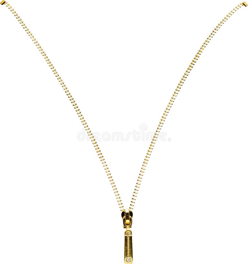 Open Golden Metal Zipper Isolated on White Stock Image - Image of ...
