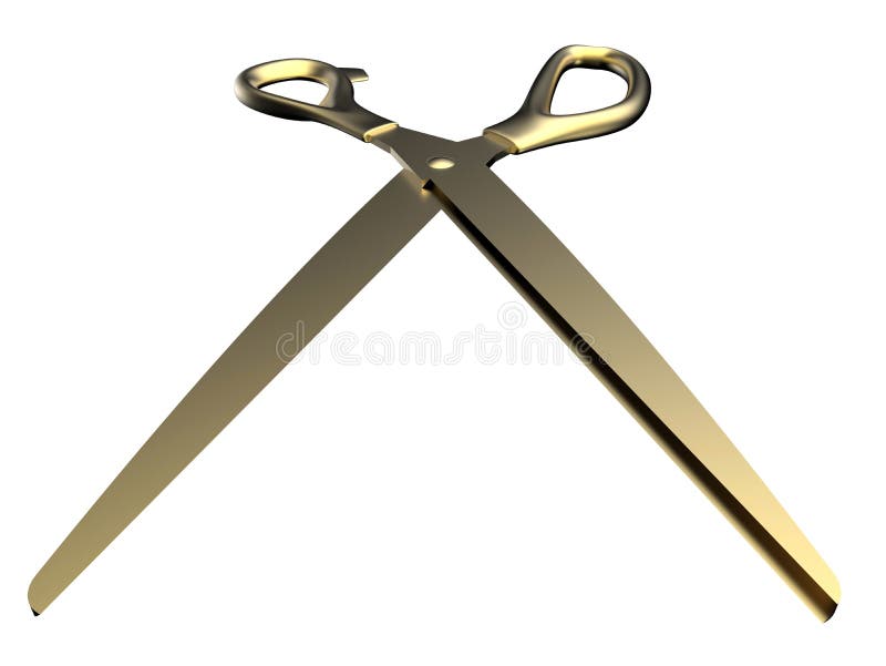 Open golden scissor stock illustration. Illustration of short - 67050282