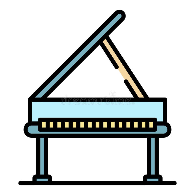 Open Grand Piano Icon Color Outline Vector Stock Vector - Illustration ...