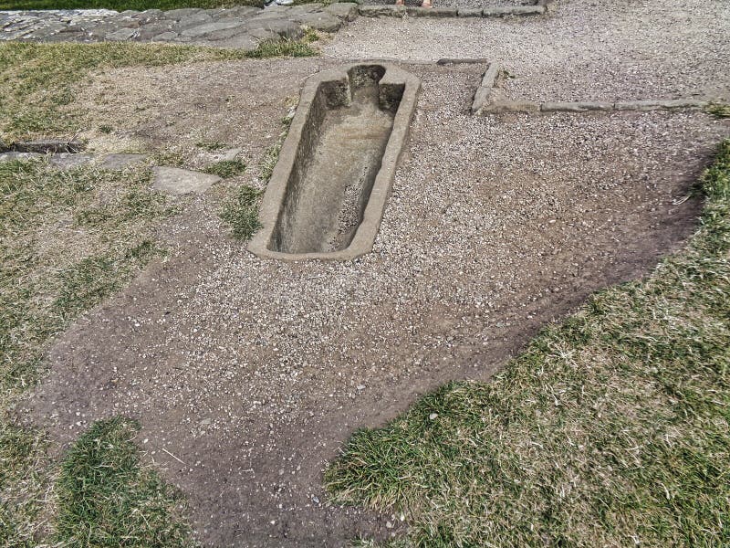 An Open Grave at an Graveyard Outside the City Stock Photo - Image of ...