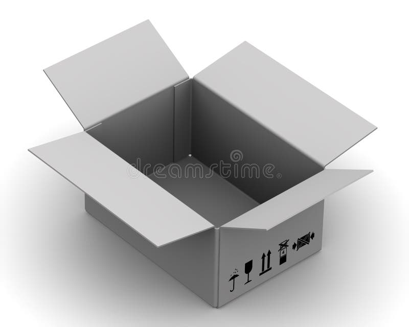 An open gray carton box stock illustration. Illustration of gray - 64258795