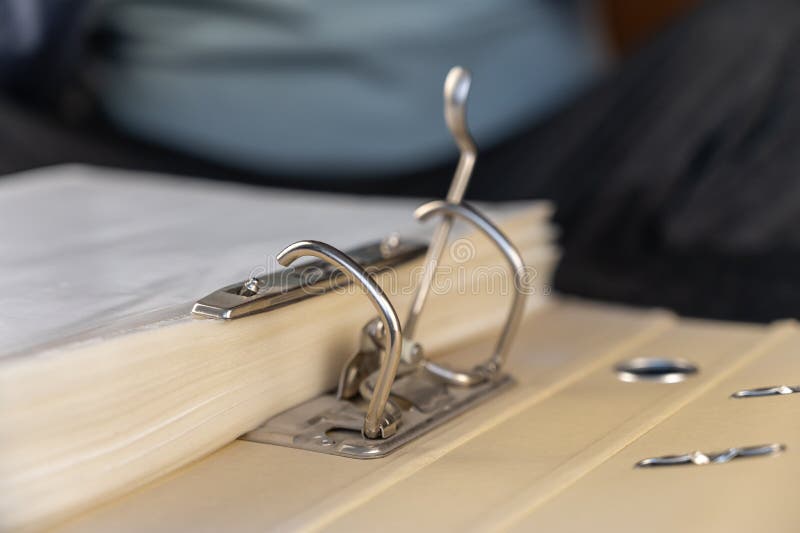 Gray Binder File Folder Isolated on White Background. Stock Image ...