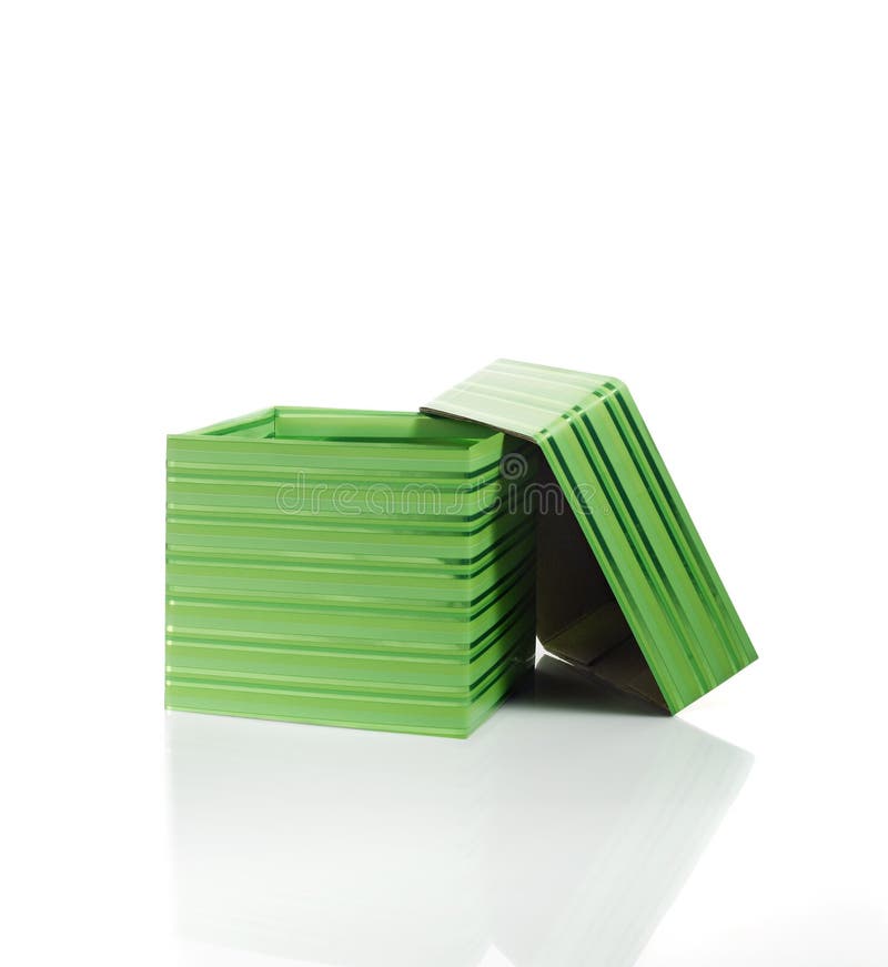 Open green box stock image. Image of wrapped, giving - 11633729