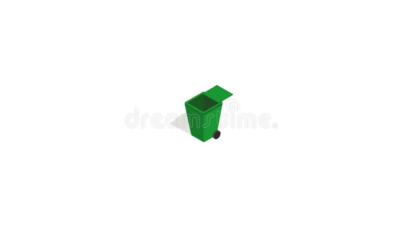 Open Green Garbage Container Icon Animation Stock Video - Video of ...