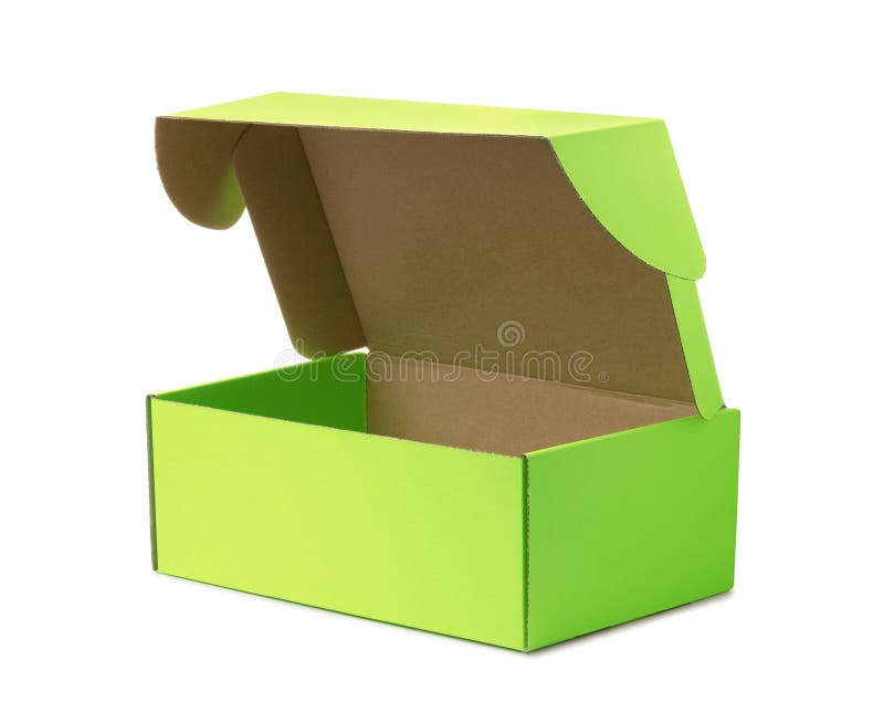 Open green paper box stock image. Image of package, gift - 308698043