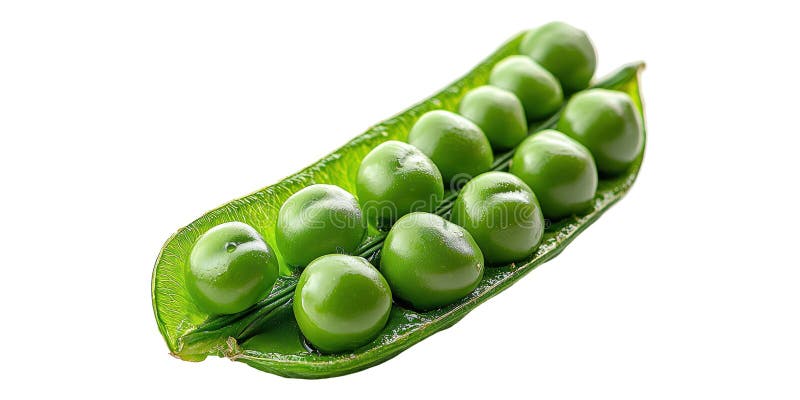 Open Green Pea Pod Showcasing Multiple Peas Isolated on Transparent ...