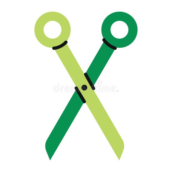 Open Green Scissor Icon.Flat Vector Illustration. Stock Vector ...
