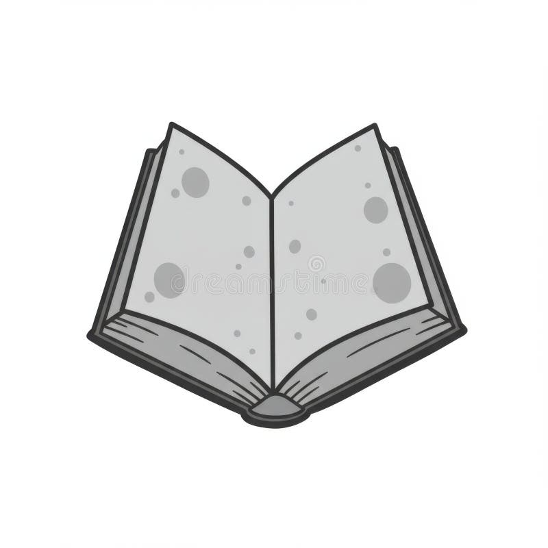 Open Grey Book Illustration Stock Illustration - Illustration of open ...