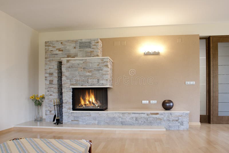 Open haard stock foto. Image of haard, binnen, marmer - 20065132
