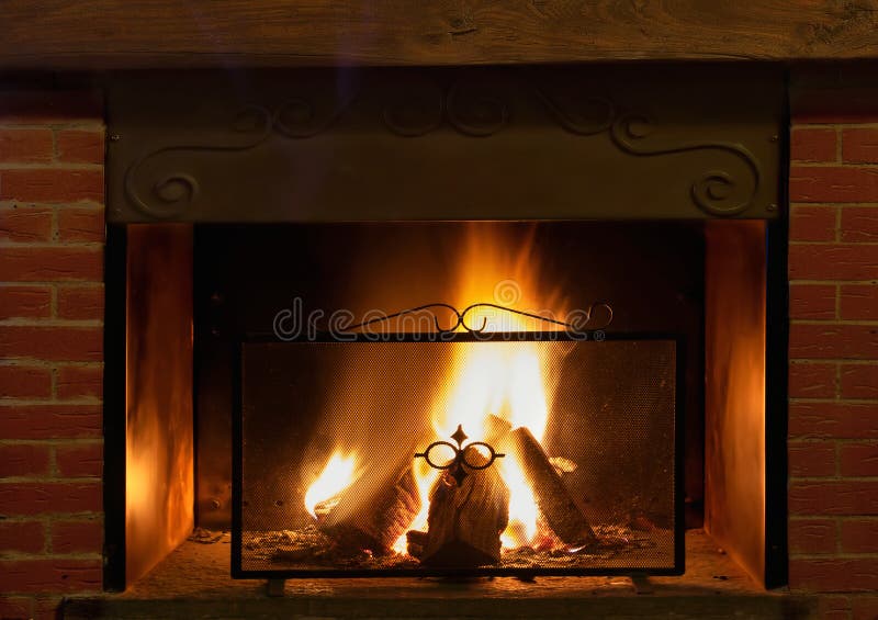 Open haard stock afbeelding. Image of schoorsteen, sinaasappel - 21928121