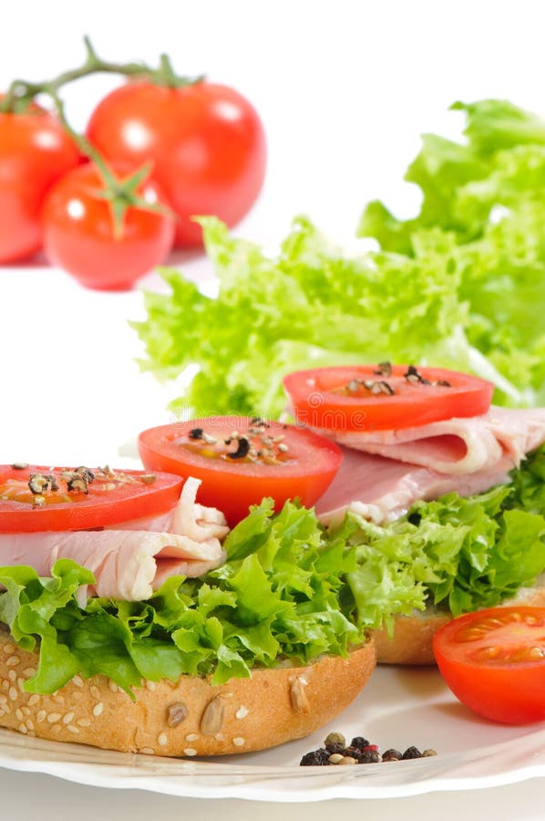 Open Ham Sandwich stock image. Image of sandwiches, ground - 10760433