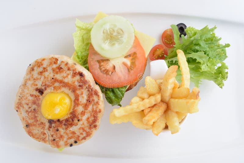 An open hamburger stock photo. Image of french, cheese - 68640716