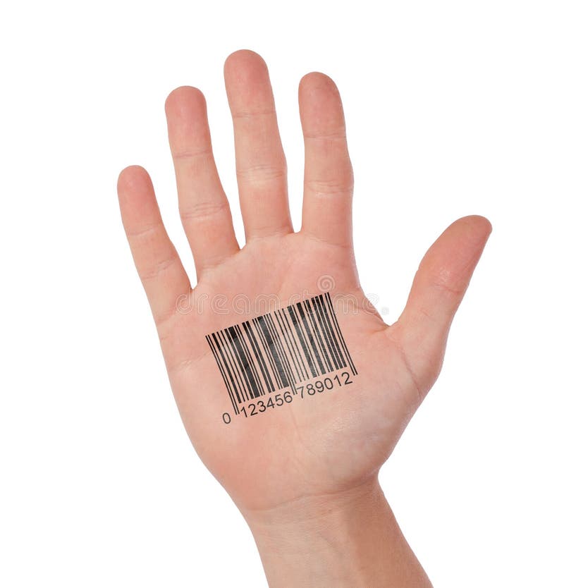 The Manual Scanner of Bar Codes in Man Hand Stock Image - Image of ...