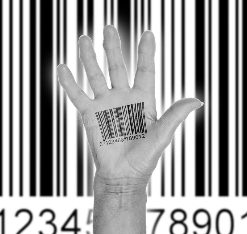 Man Hand with Barcode Scanner in Operation. Stock Image - Image of ...
