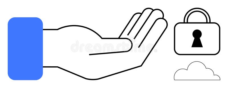Open Hand, Cloud, and Padlock Representing Security and Trust in Cloud ...