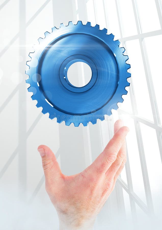 Open Hand with Cog Gears Cloud Stock Image - Image of furniture ...