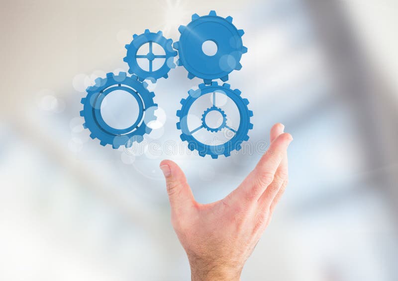 Open hand with cog gears stock photo. Image of absence - 100267324
