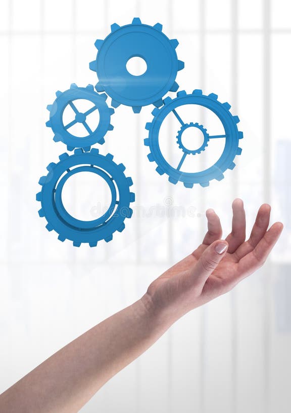 Open hand with cog gears stock photo. Image of architecture - 100268944
