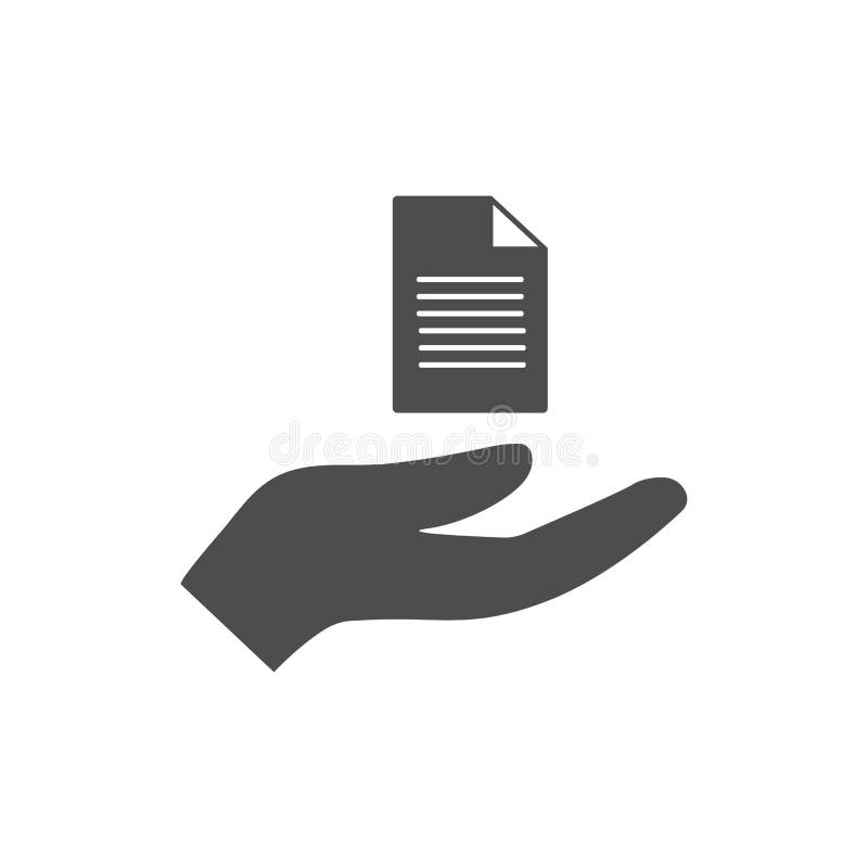 Open Hand and Document Icon. Vector Illustration. Flat Design Stock ...