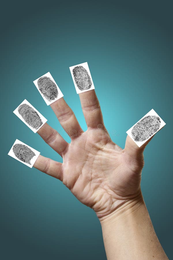 Open Hand with Fingerprints Stock Image - Image of fingertip, scanner ...