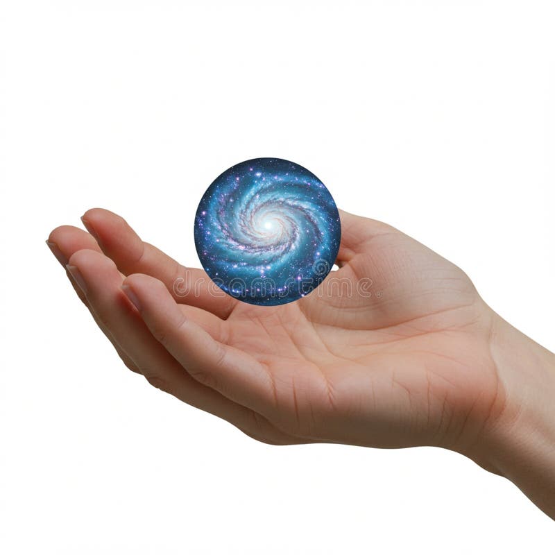 An Open Hand Gently Cradles a Small, Spherical Object Depicting a ...