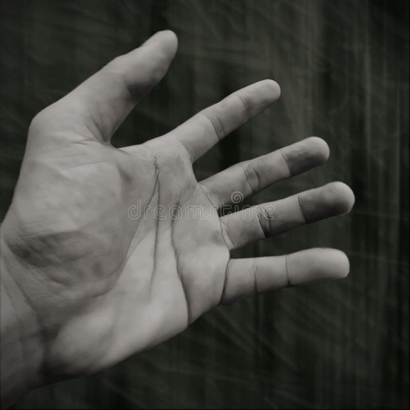Open Hand Gesture on Dark Abstract Stock Image - Image of bodylanguage ...