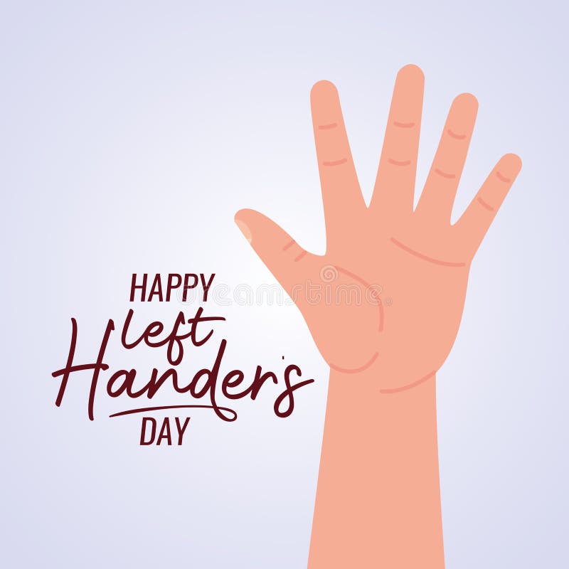 Open Hand with Happy Left Handers Text Vector Design Stock Vector ...