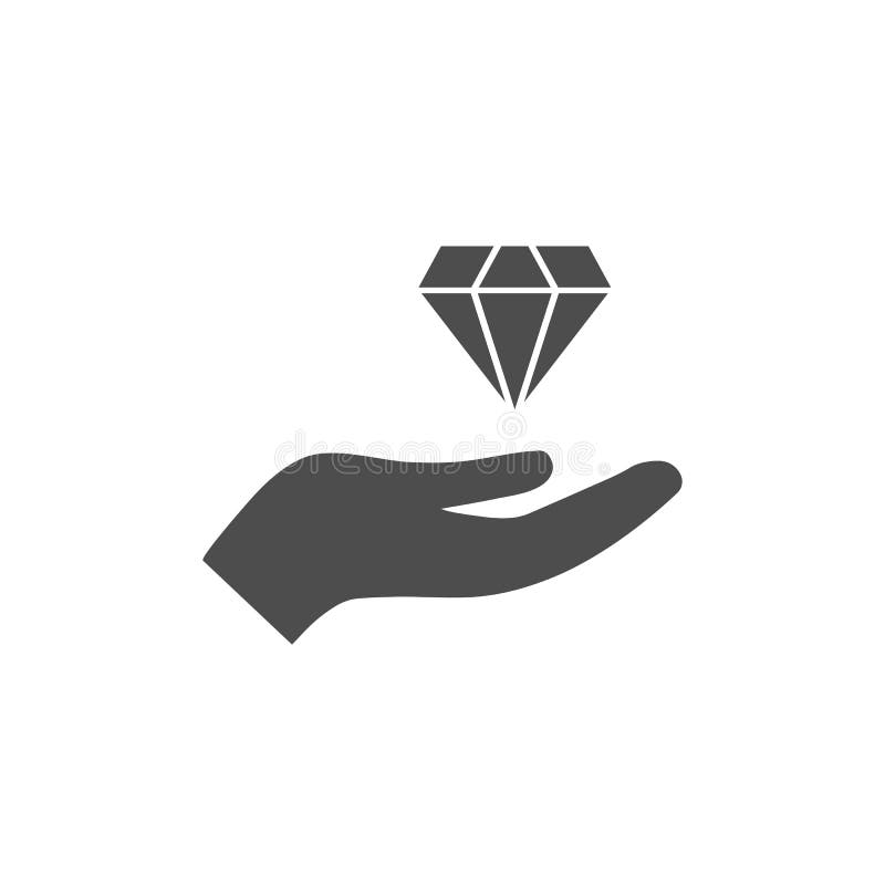 Open Hand Icon With Diamond Icon. Vector Illustration. Flat Design ...