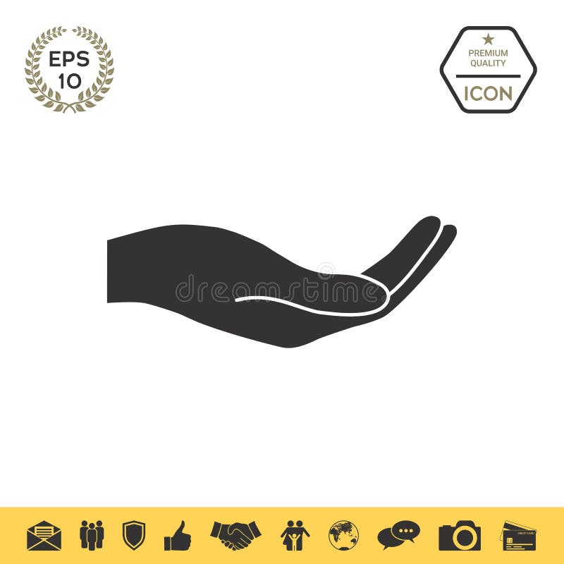 Open hand icon stock vector. Illustration of communication - 116416015