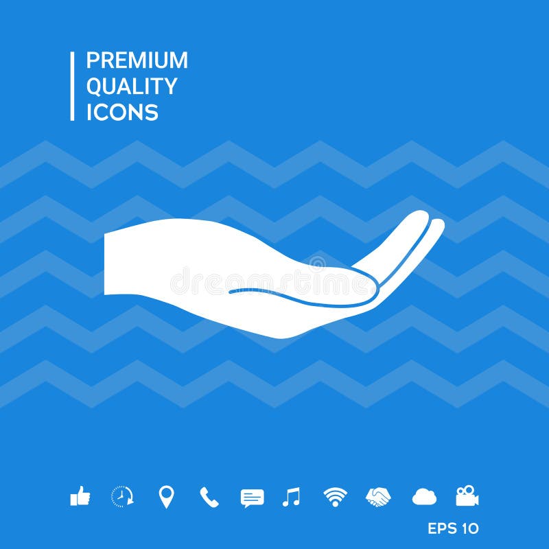 Open hand icon stock vector. Illustration of beauty - 117189742