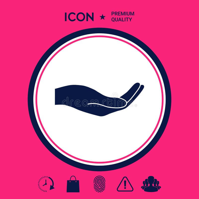 Open hand icon stock vector. Illustration of finger - 117236870