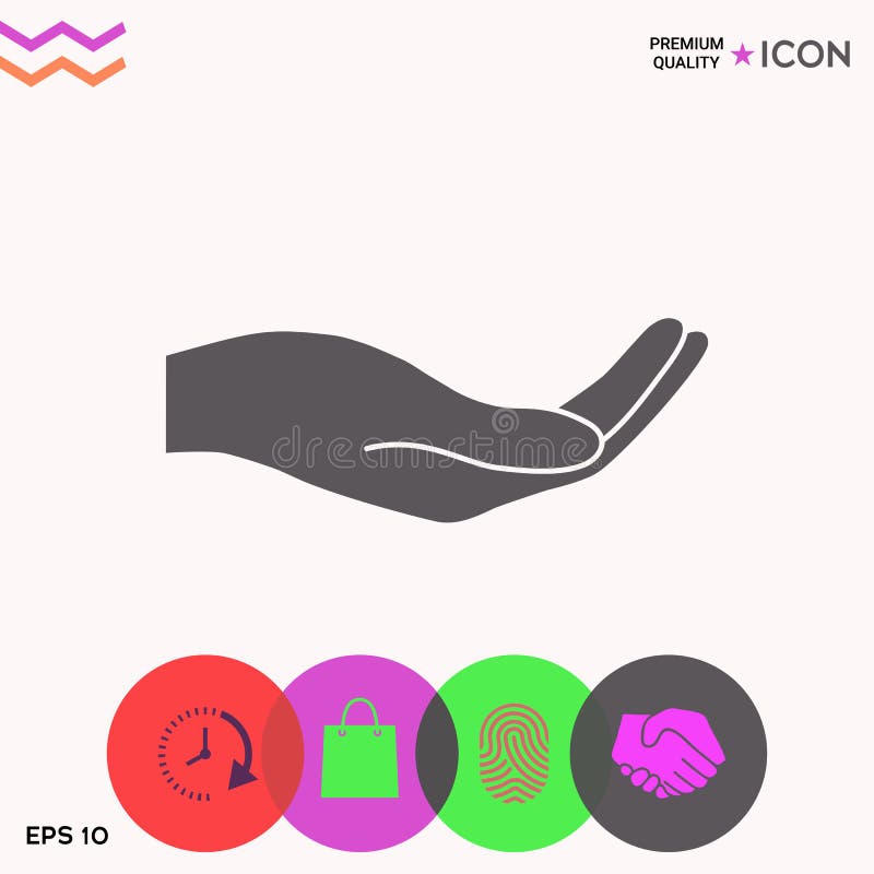 Open hand icon stock vector. Illustration of giving - 129343468