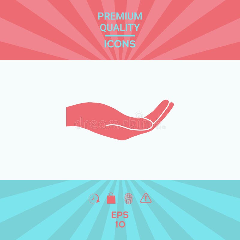 Open hand icon stock vector. Illustration of showing - 118841672