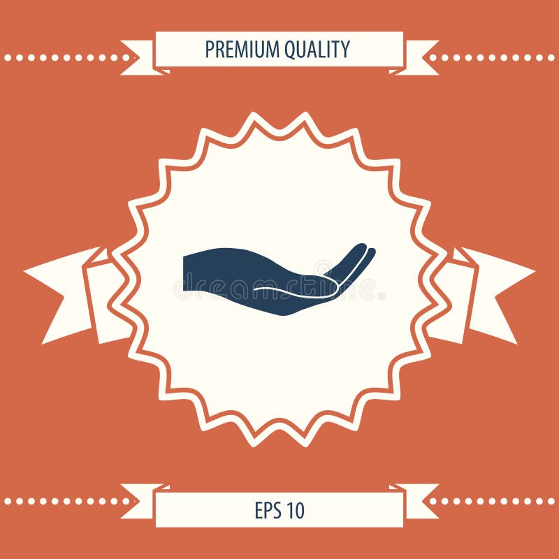 Open hand icon stock vector. Illustration of gesture - 121114114