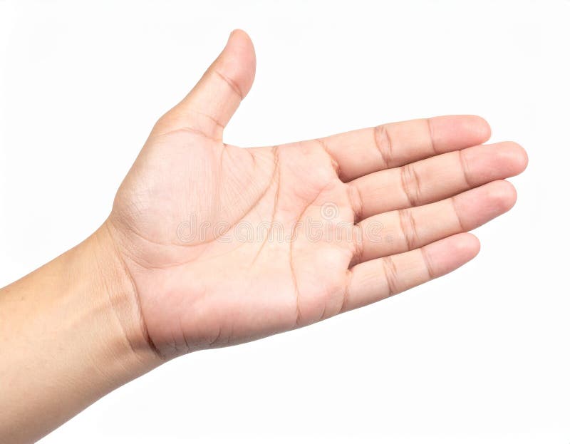 Open Hand Isolated in Solid White Background Stock Illustration ...