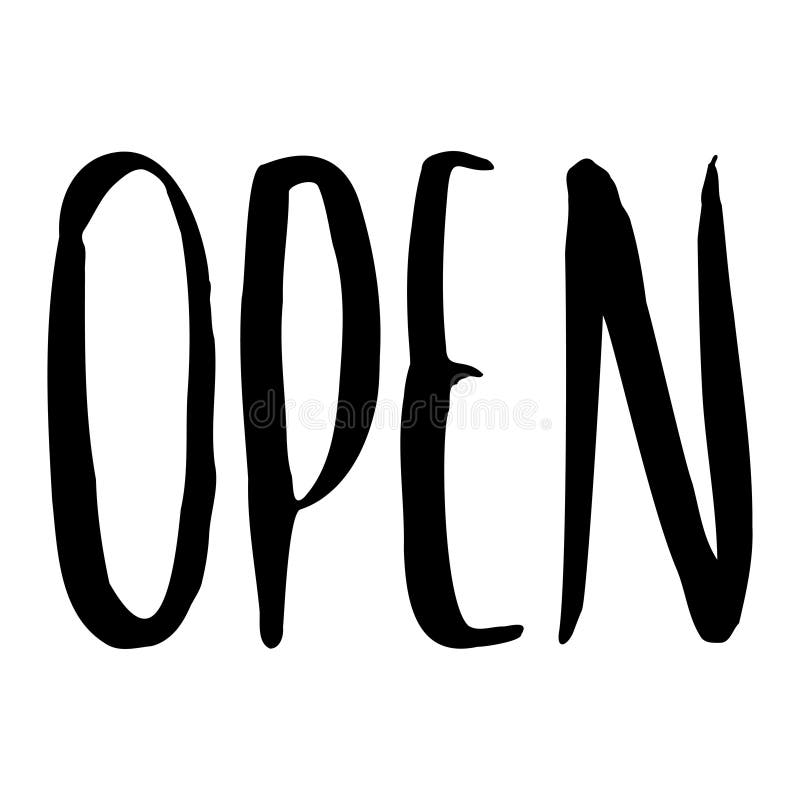 Open Hand Lettering Vector Illustration Stock Vector - Illustration of ...