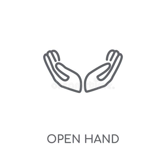 Open Hand Linear Icon. Modern Outline Open Hand Logo Concept on Stock ...