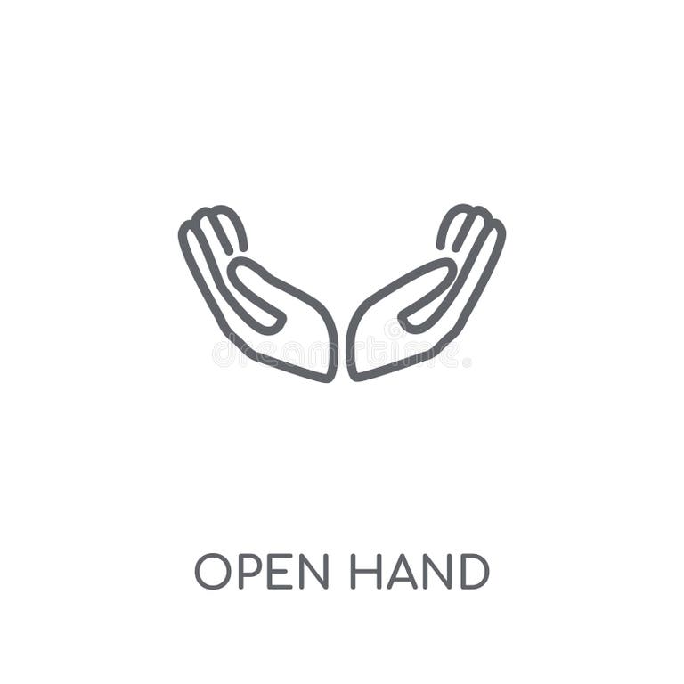 Open Hand Linear Icon. Modern Outline Open Hand Logo Concept on Stock ...