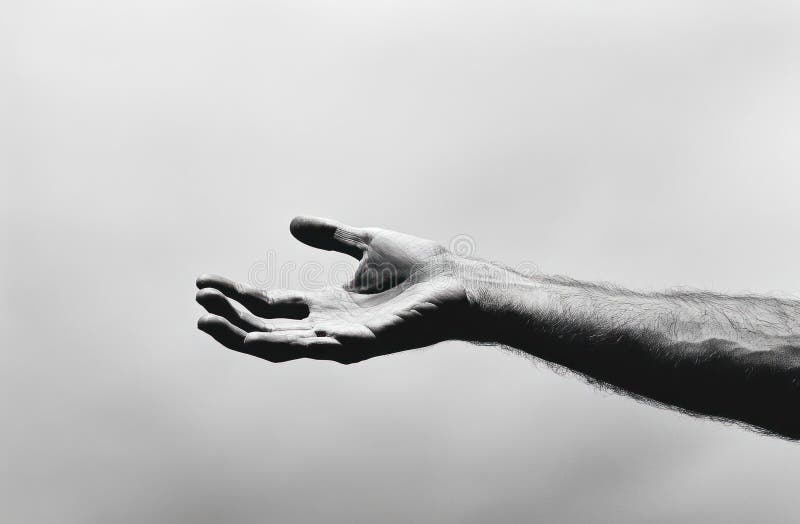 Open hand reaching out stock illustration. Illustration of community ...