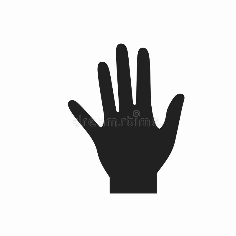 Open Hand Silhouette Indicating Stop or Gesture of Pause in ...