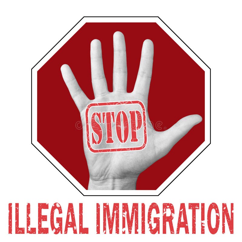 Illegal Immigration Border 2 Stock Illustration - Illustration of cross ...