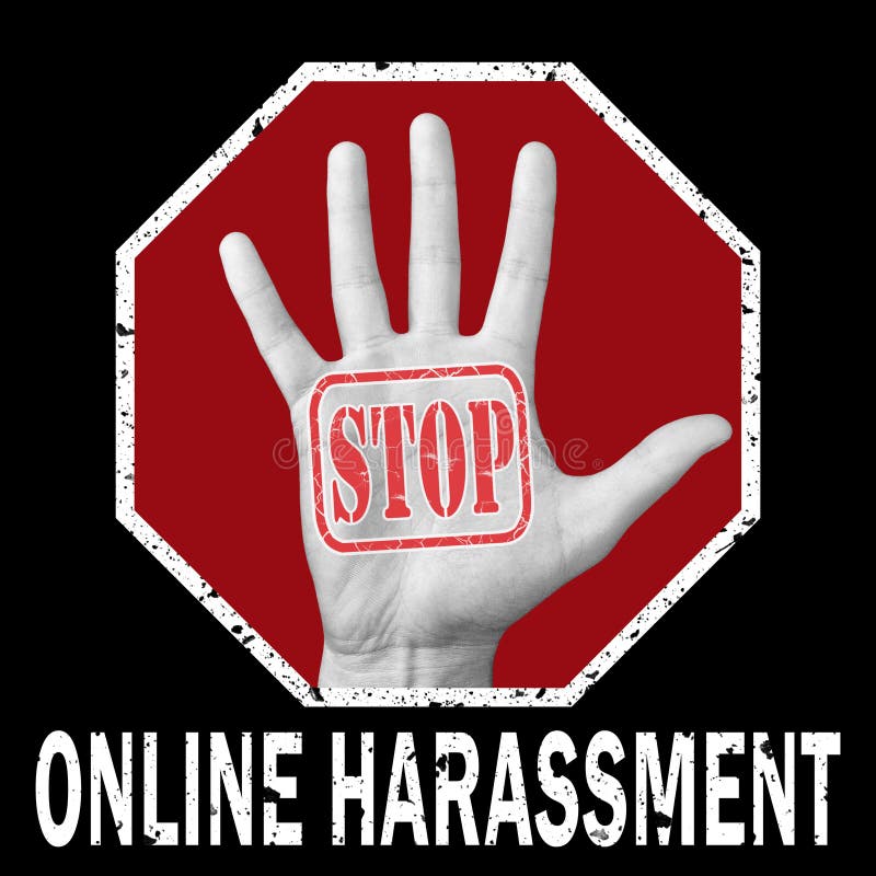 Open Hand with the Text Stop Online Harassment. Global Social Problem ...