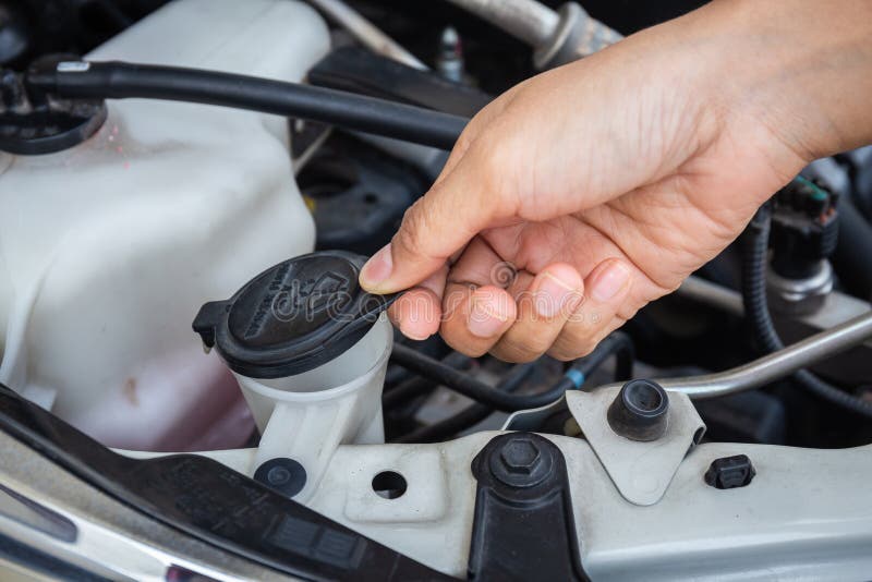Open Hand To Check the Spray Water for the Car Stock Photo - Image of ...