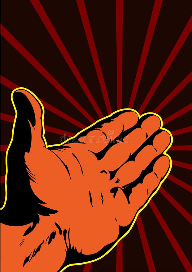 Open Hand, Vector Design, Comics Style Stock Vector - Illustration of ...