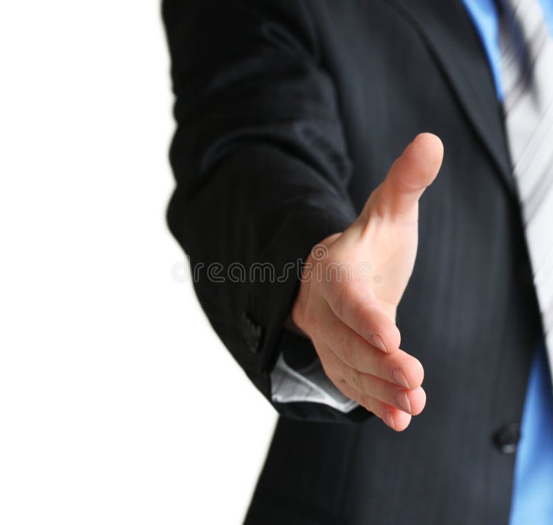 With an Open Hand in a Welcome Gesture Stock Image - Image of ...
