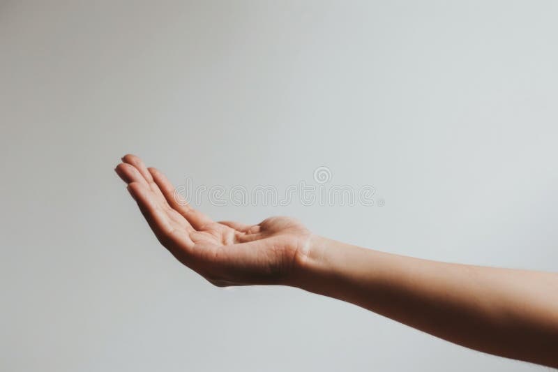 Open Hand on White Background - Concept of Offering, Support, and ...