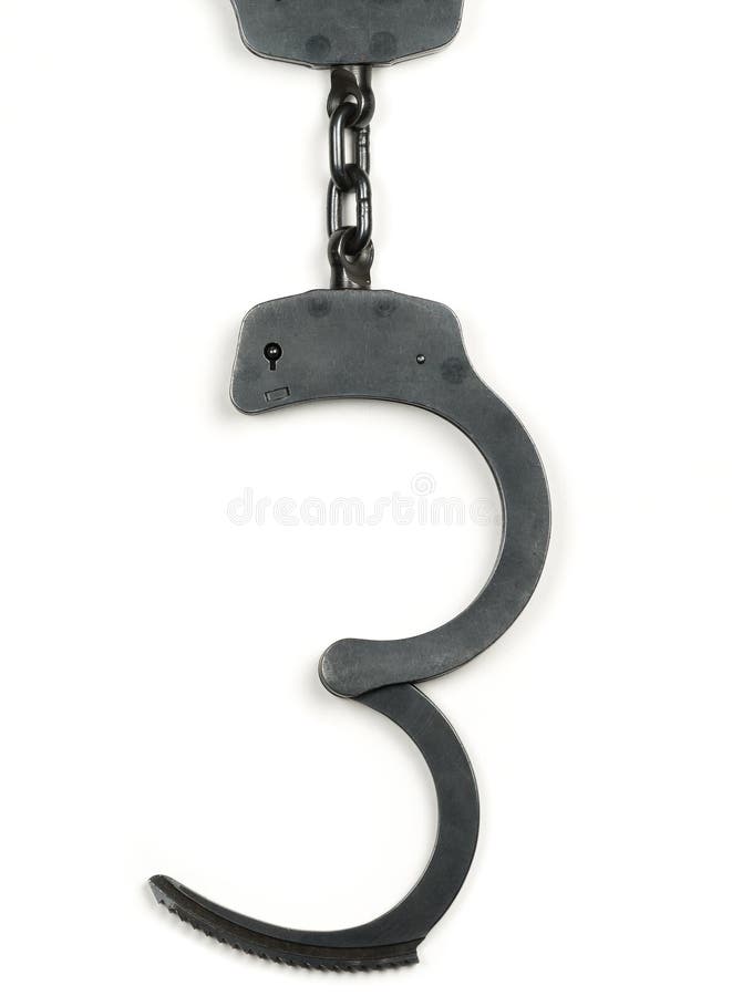 Open Handcuffs on a White Background Stock Photo - Image of restraint ...