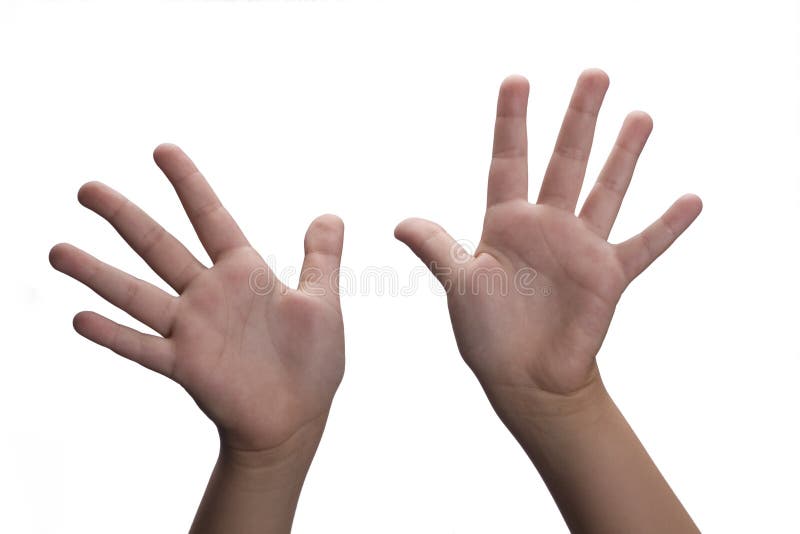 Een Paar Handen Met Open Vingers Stock Afbeelding - Image of hallo ...