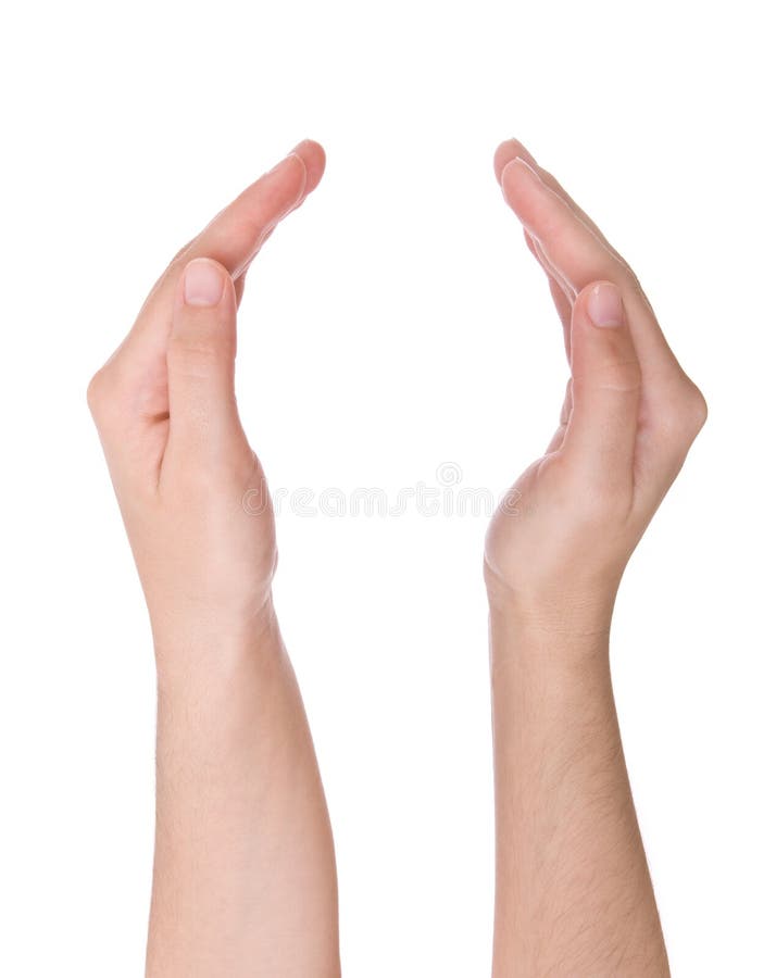 Open Handen Die Op Wit Worden Geïsoleerdr Stock Afbeelding - Image of ...