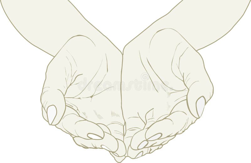 Open hands stock vector. Illustration of draw, hand, arms - 25366814